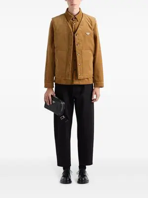 Prada Triangle Logo Tapered Trousers