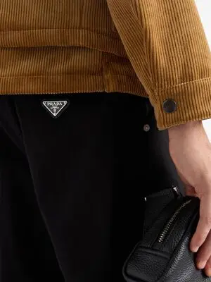 Prada Triangle Logo Tapered Trousers