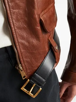 Prada Belted Leather Jacket