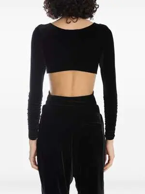 AMIR SLAMA V-neck Velvet Bodysuit