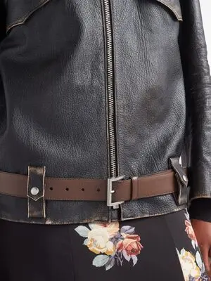 Prada Leather Blouson Jacket - Black