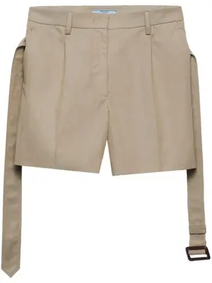 Prada Cotton Bermuda Shorts - Neutrals