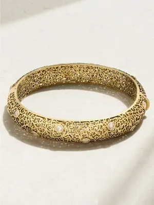 AMRAPALI LONDON Jali 18-karat Diamond Bangle - Gold