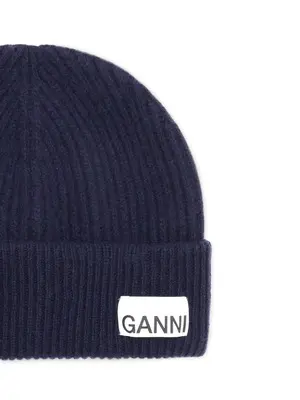 GANNI Ribbed-knit Beanie