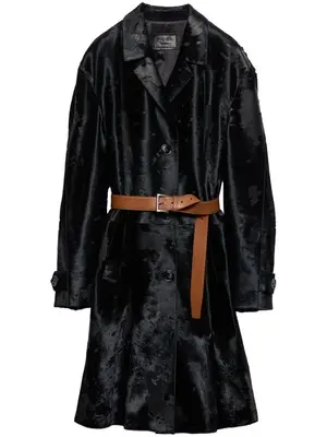 Prada Calf Leather Knee-length Coat