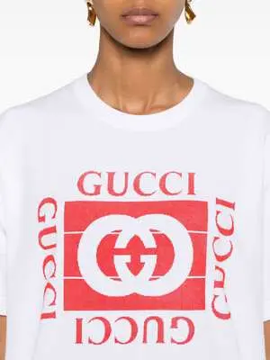 Gucci Printed Cotton T-Shirt In White - 25% Off | Editorialist
