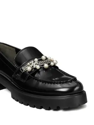 Tory Burch Embellished Lug Loafers - Black