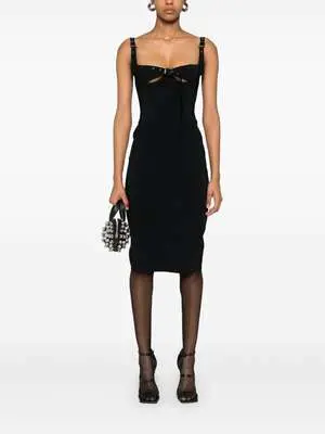 MUGLER Buckled Bustier Midi Dress