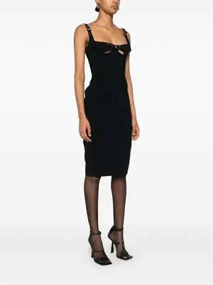 MUGLER Buckled Bustier Midi Dress