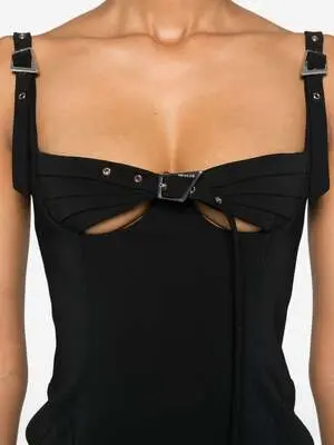 MUGLER Buckled Bustier Midi Dress