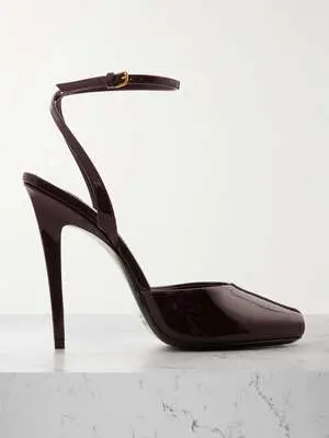Saint Laurent La Scandale Patent-leather Mules