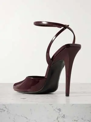 Saint Laurent La Scandale Patent-leather Mules