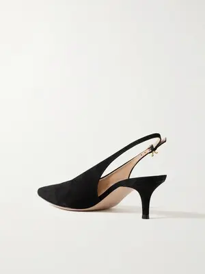 GIANVITO ROSSI Robbie 45 Suede Slingback Pumps - Black