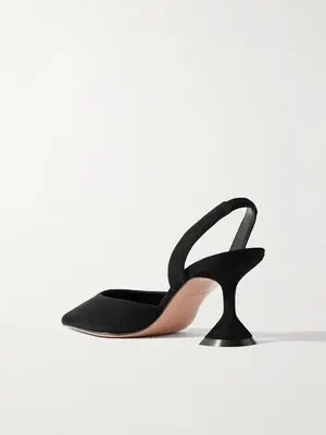 Amina Muaddi Holli Suede Slingback Pumps