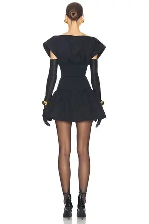 HELSA Rib Mix Shirting Mini Dress
