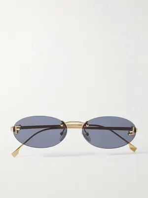 Fendi Rimless Oval Sunglasses - Gold