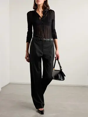Veronica De Piante Avery Grain De Poudre Wool Pants
