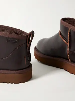 UGG Classic Ultra Mini Leather Ankle Boots - Brown