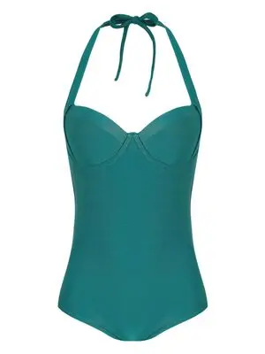 AMIR SLAMA Halterneck Swimsuit - Green