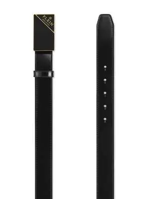 Philipp Plein Logo Buckle Leather Belt