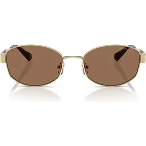Michael Kors Michael Kors 56mm Oval Sunglasses Brown/ Gold