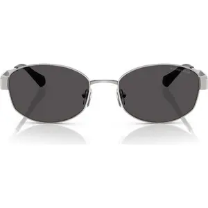 Michael Kors 56mm Oval Sunglasses - Silver