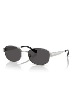 Michael Kors 56mm Oval Sunglasses - Silver