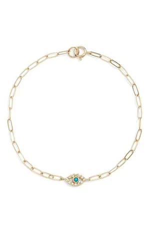 Anzie Cléo Evil Eye Pendant Bracelet - Turquoise/ Aqua