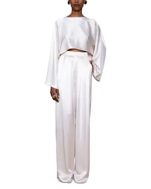 NONCHALANT LABEL Satin Wide Leg Pants