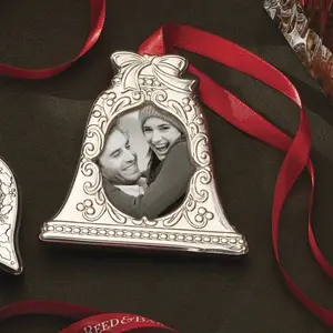 REED & BARTON Bell Figural Frame Sterling Silver Ornament