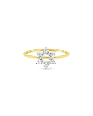 Meira T 14k Yellow Gold Diamond Star Of David Ring - White/gold