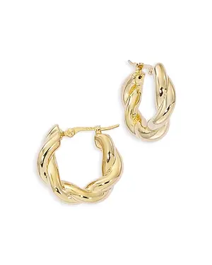 MOON & MEADOW 14k Yellow Twist Hoop Earrings - Gold