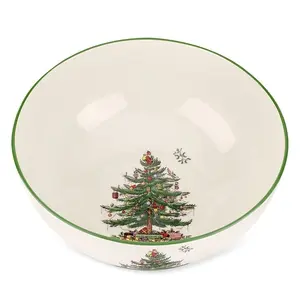 SPODE Christmas Tree Large Round Bowl - Green