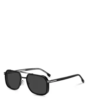 Hugo Boss Rectangle Sunglasses, 55mm - Black