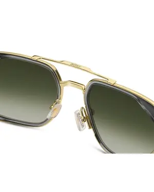 Hugo Boss Rectangle Sunglasses, 55mm - Gold/green