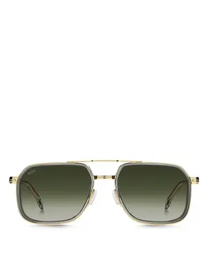 Hugo Boss Rectangle Sunglasses, 55mm - Gold/green