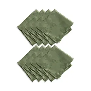 ELRENE HOME FASHIONS Elegant Woven Leaves Jacquard Damask Napkin, Set Of 8 - Olive