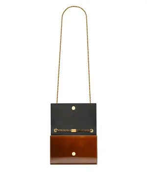 Saint Laurent Kate Mini Shoulder Bag - Chataigne Patent/gold