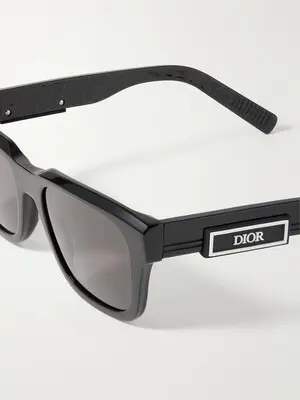 Dior B23 S1i Geometric Acetate Sunglasses - Black