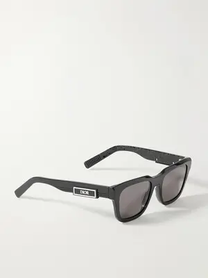 Dior B23 S1i Geometric Acetate Sunglasses - Black