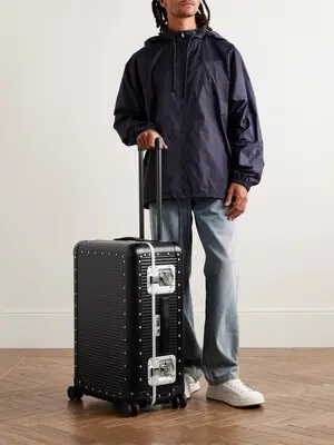 FPM MILANO Bank Spinner 68cm Leather-trimmed Aluminium Suitcase - Black