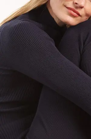 OYUN Classic Rib Mock Neck Top