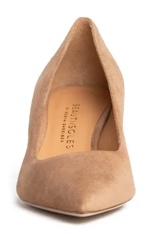 BEAUTIISOLES Corina Pointed Toe Pump - Camel