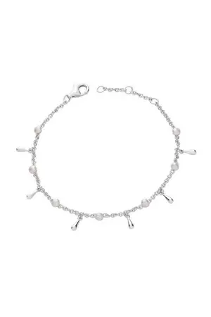 LUCY QUARTERMAINE Lucy Quartermaine Royal Pearl Drop Anklet Sterling Silver