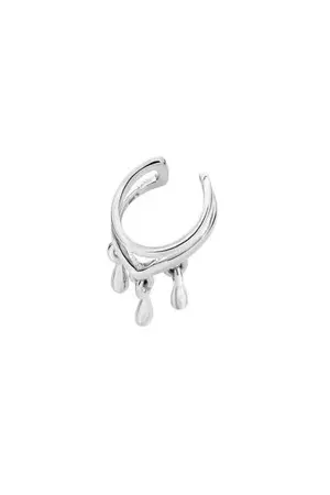 LUCY QUARTERMAINE Tri Drop Ear Cuff - Silver