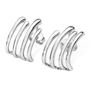 LUCY QUARTERMAINE Waterfall Four Hoop Stud Earrings - Sterling Silver