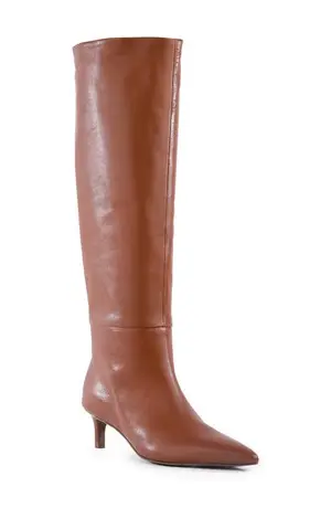 Seychelles Rose Over-the-knee Kitten Heel Boots - Tan Leather