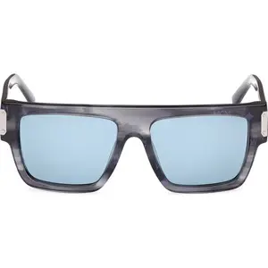 Mcm 54mm Rectangular Sunglasses - Grey/ Other / Blue