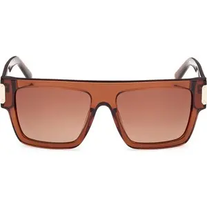 Mcm 54mm Rectangular Sunglasses - Light Brown / Gradient Brown