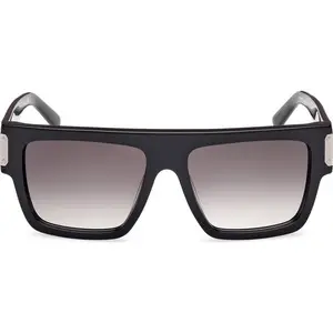 Mcm 54mm Rectangular Sunglasses - Shiny Black / Gradient Smoke